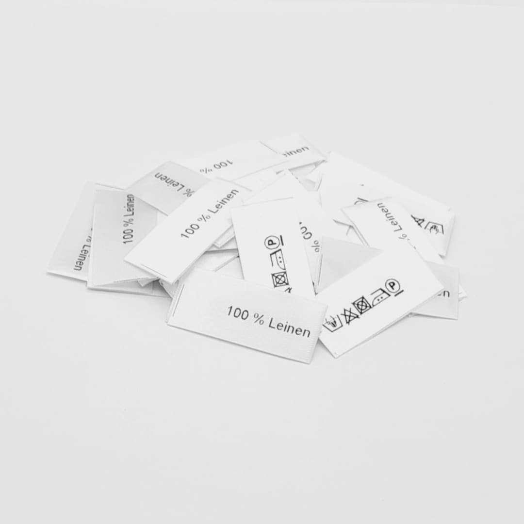 50 Textile Labels 100% Linen Middle Folded - Etsy