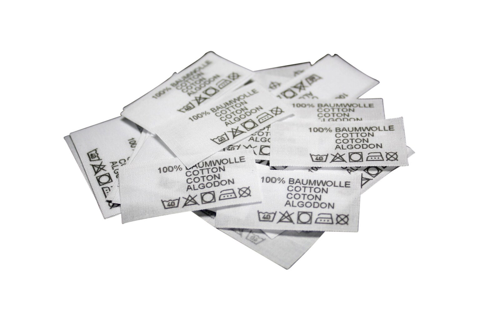 50 Textile Labels 100%m Cotton in 4 Languages - Etsy