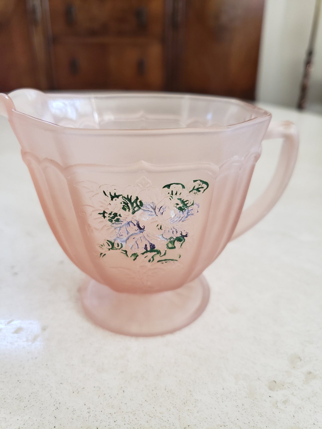 Mayfair Open Rose Pink Satin Depression Creamer - Etsy