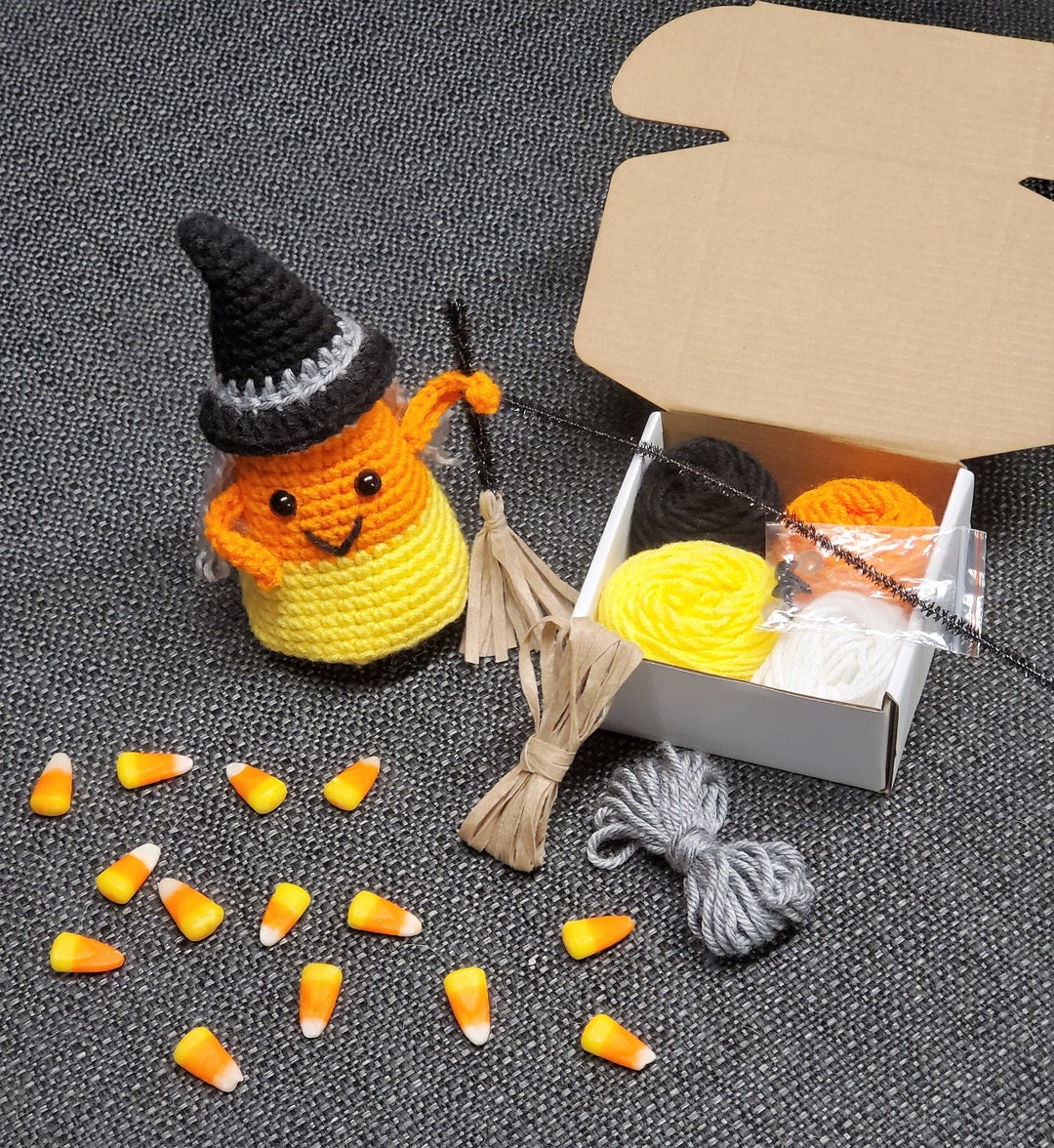 Halloween Crochet Kit, Cassie the Candy Corn Witch - Etsy