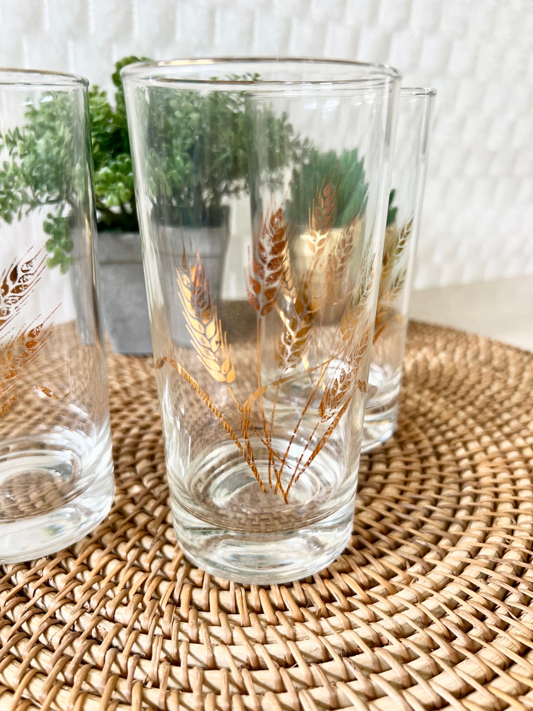 Gold MCM Wheat Glasses - Set of 2 - Homer Laughlin Golden Wheat Glasses ...