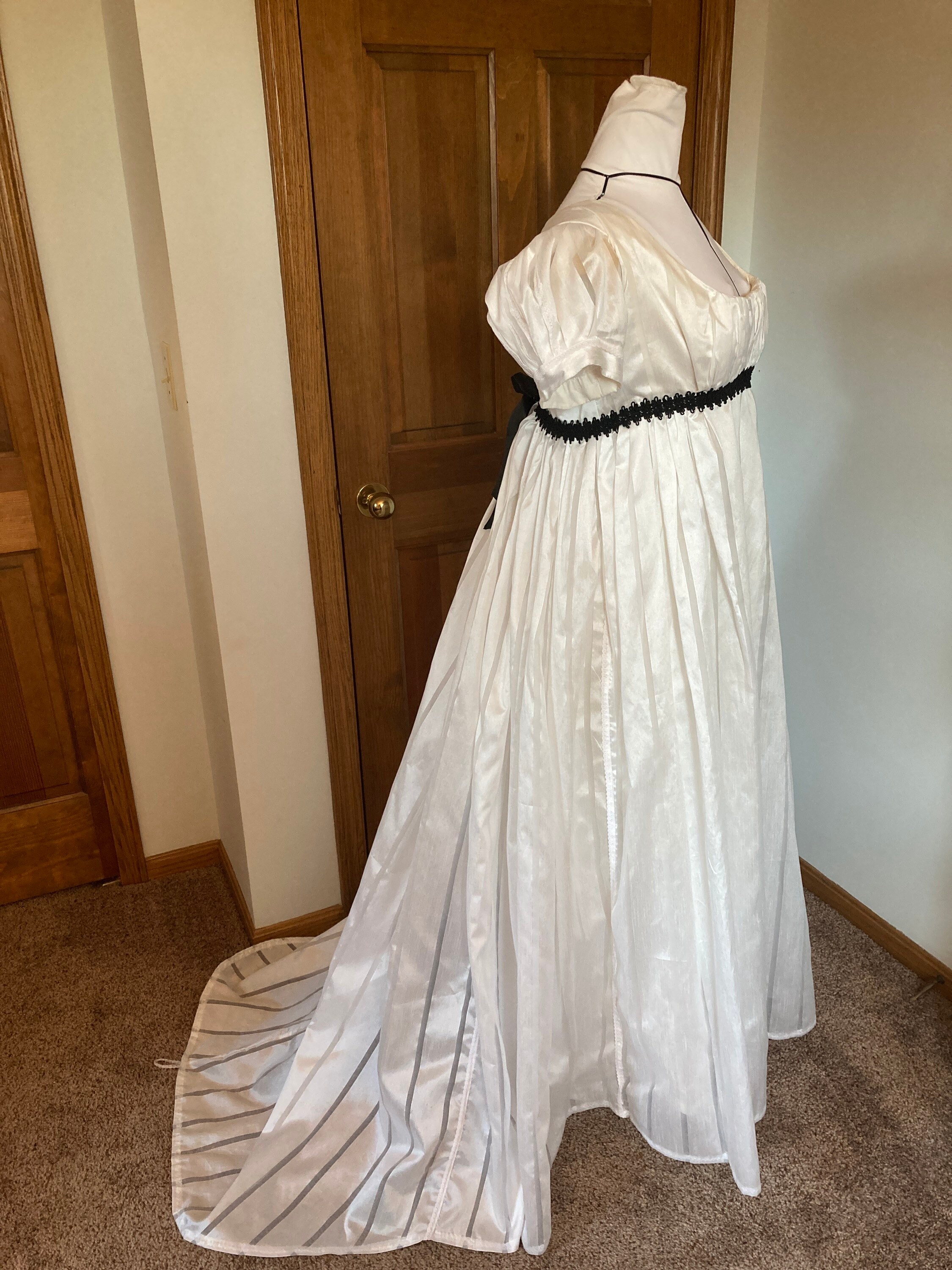 Black and White Regency Dress - Etsy