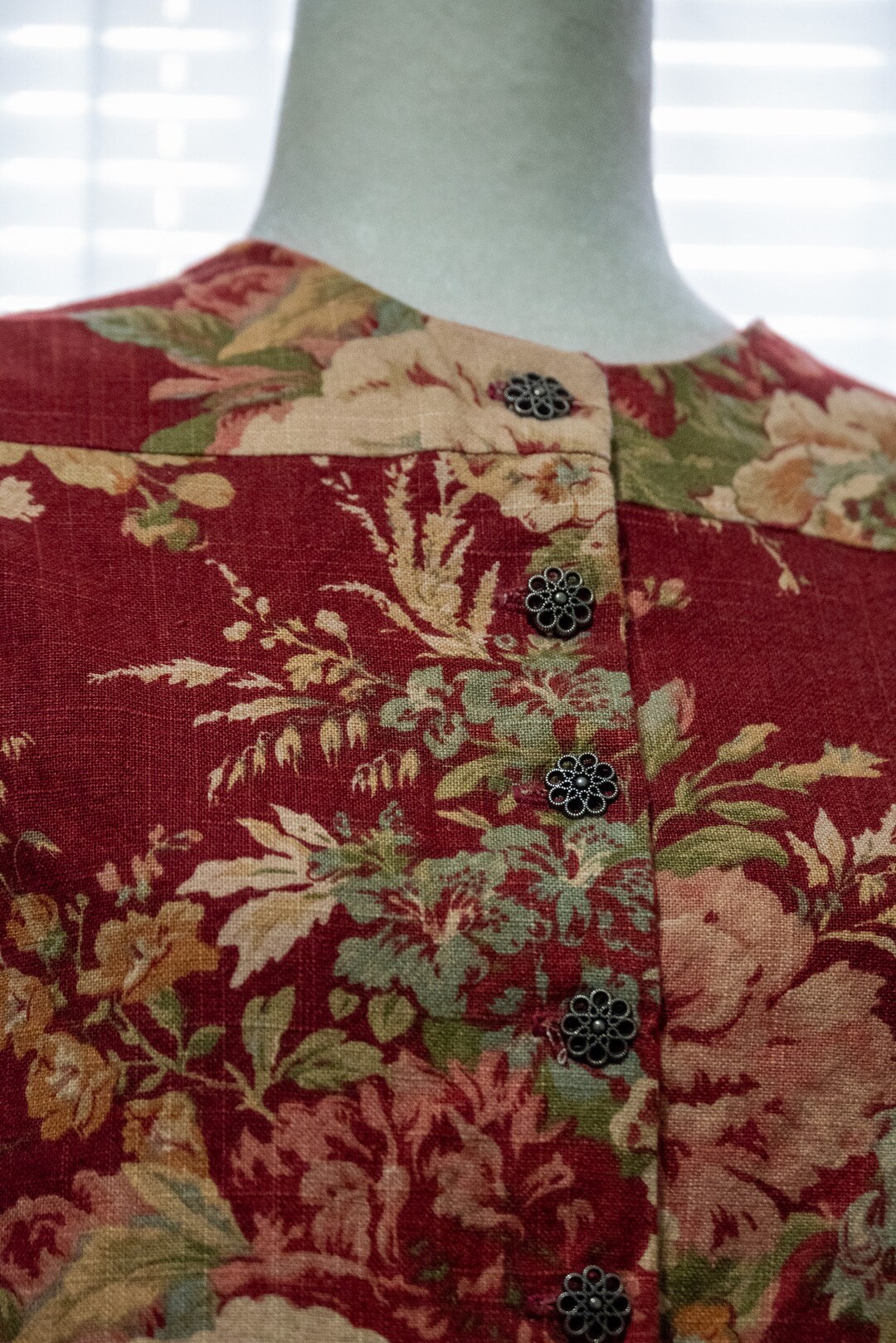 Red Linen 1860s Wrapper - Etsy