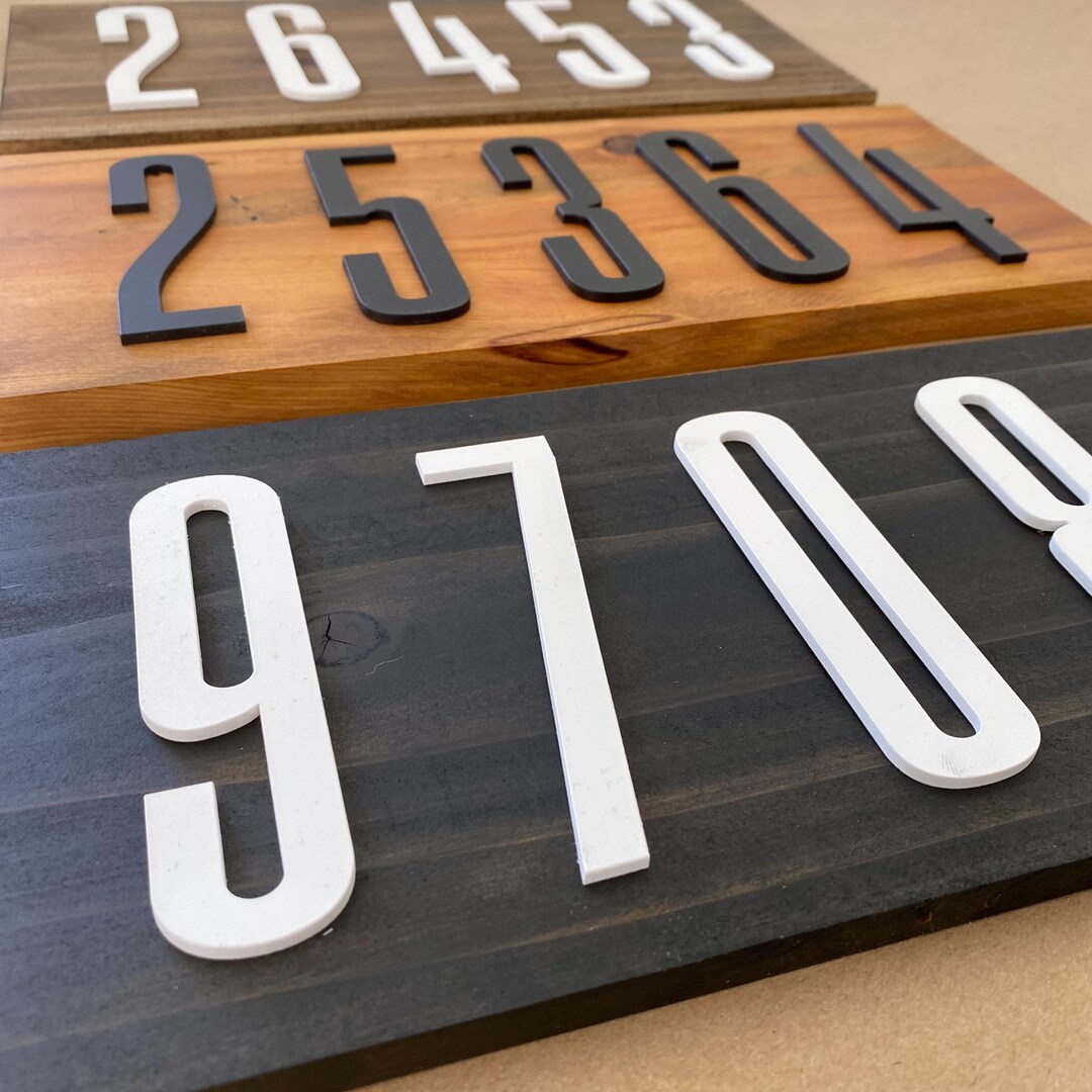 Modern House Number Sign, Handmade Wooden Plaque, Horizontal - Etsy