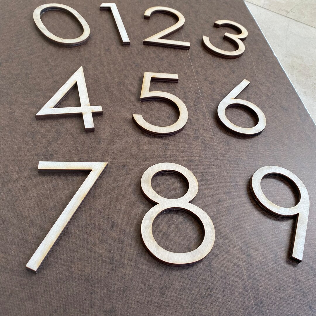 Wood Numbers, Unfinished Wooden Numbers, 0 to 9 Laser Cut Wood Numbers ...