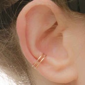 Fake Ear Cuff Gold Cartilage Earring Faux Ear Cuff Double - Etsy