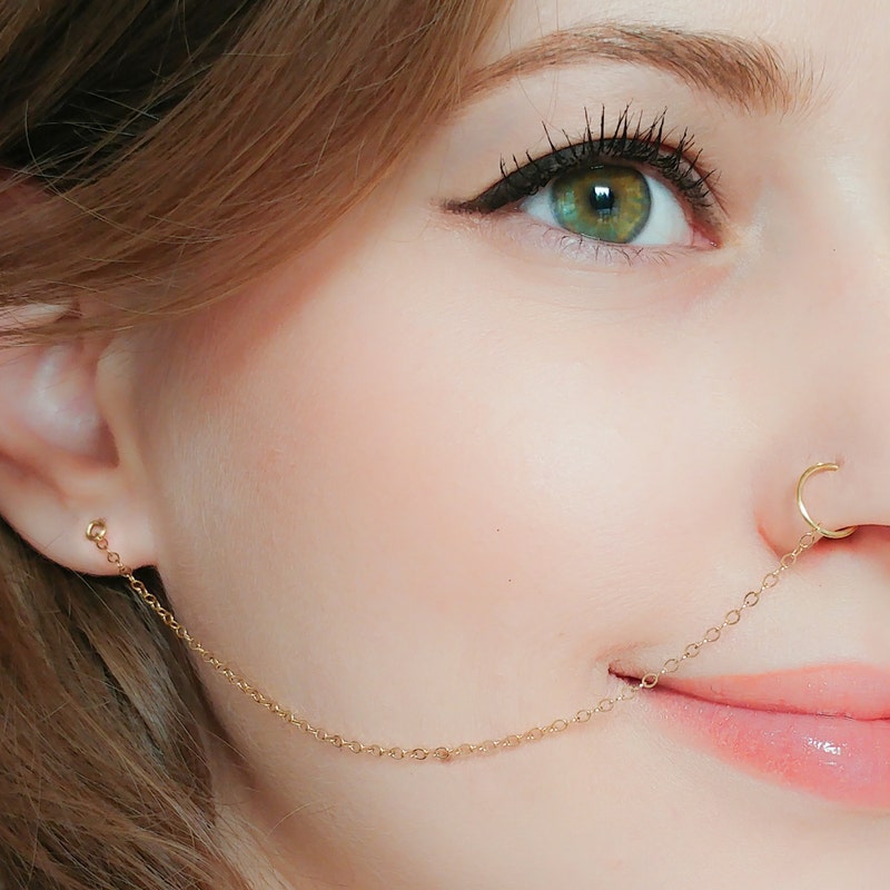 Fake Nose Ring Chain - Etsy