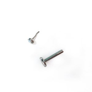 16G Push Pin Labret Disk Stud - Tiny Fire Opal Threadless Flat Back ...