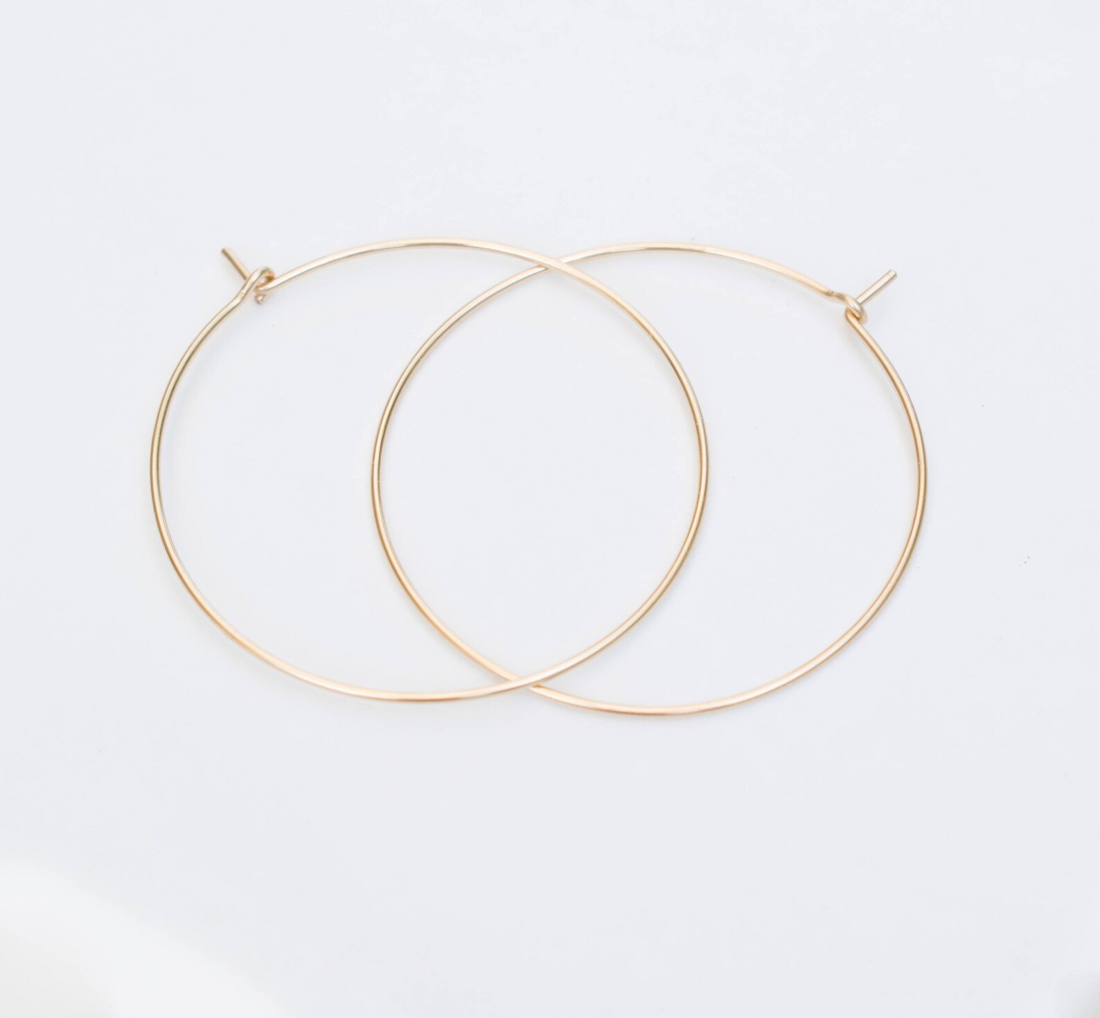Simple Classic Hoop Earrings-skinny Hoops-large Hoop - Etsy