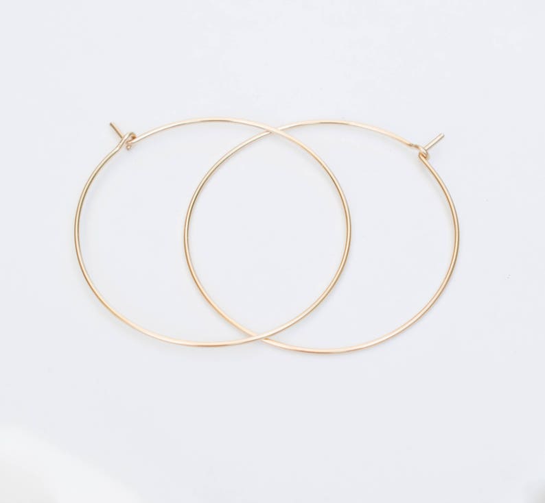 Simple Classic Hoop Earrings-skinny Hoops-large Hoop - Etsy