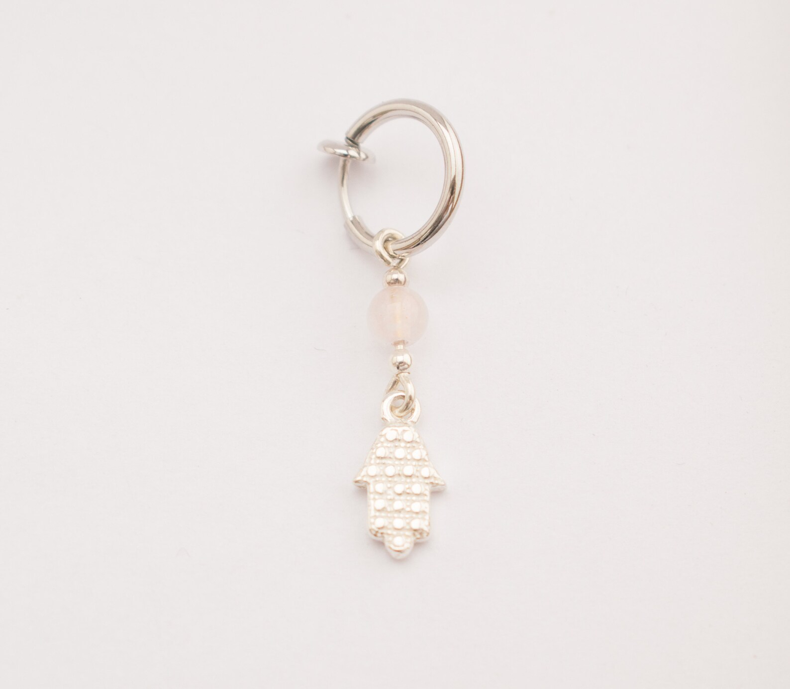 Fake Belly Button Ring Rose Quartz Fake Belly Ring Silver - Etsy