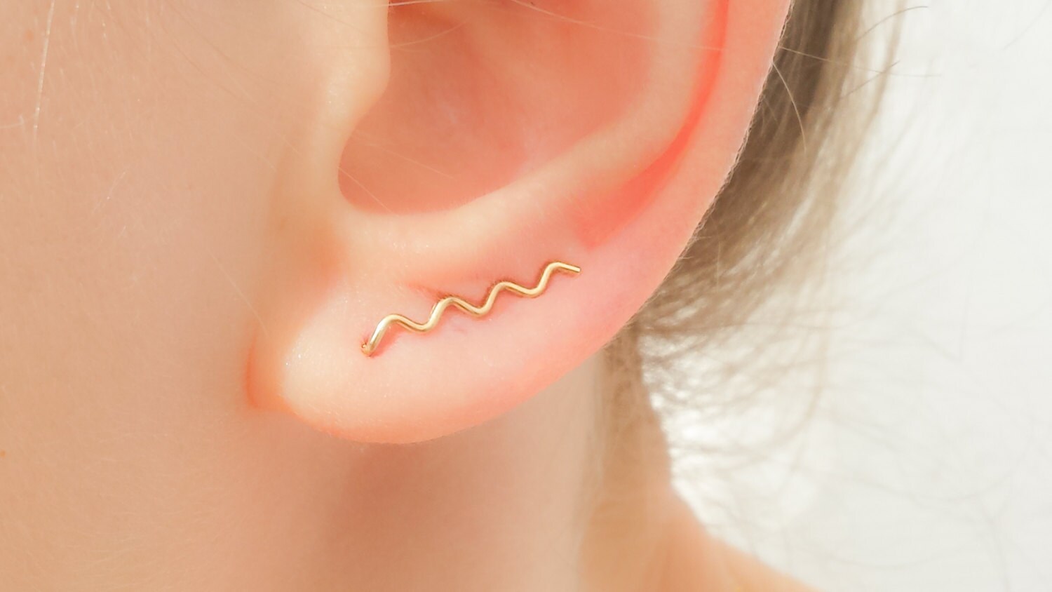 Ear Climber Ear Crawler Ear Wrap gold Studs Bar Studs - Etsy