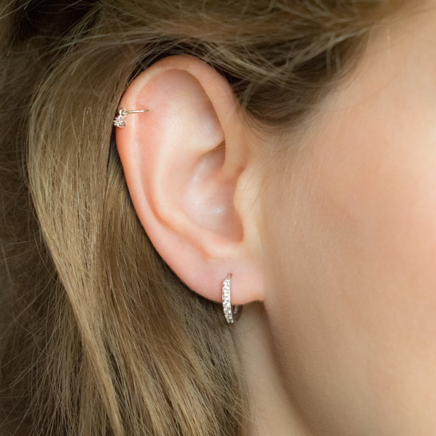 Cartilage Earring Helix Earring Diamond Helix Piercing | Etsy