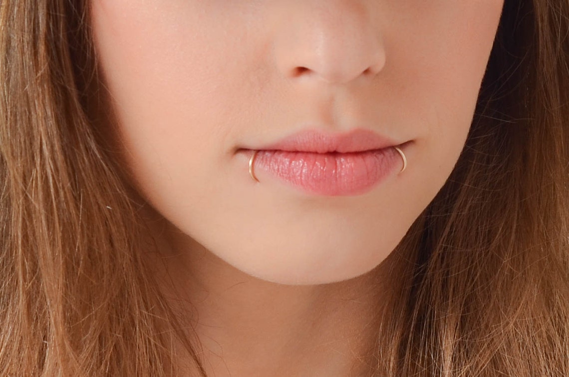 Fake Lip Rings Snake Bites Faux Lip Rings 2 Gold Lip Hoops - Etsy