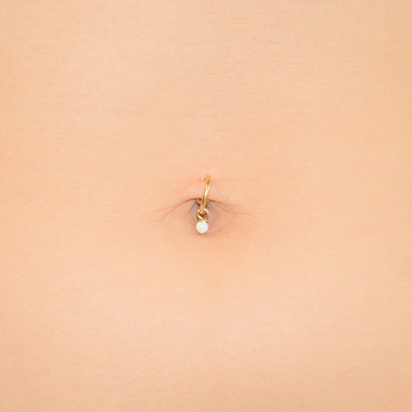 Tiny Fake Belly Button Ring With Opal Clip on Belly Ring - Etsy