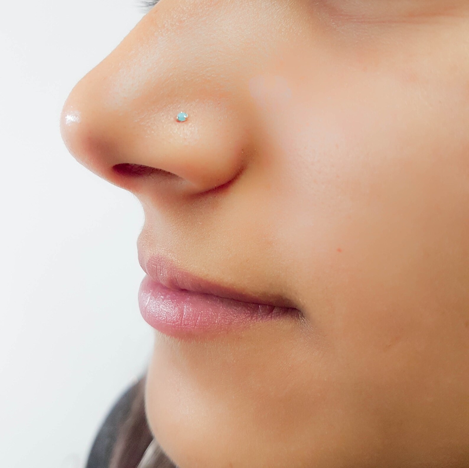 Tiny Nose Stud, Nose Piercing, Turquoise Stone Nose Stud, Blue ...