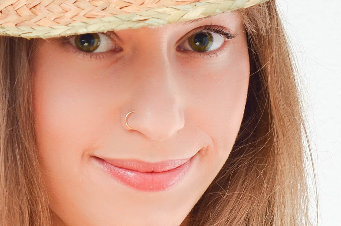 FAUX NOSE RING Gold Nose Hoop Fake Nose Ring Gold Nose - Etsy