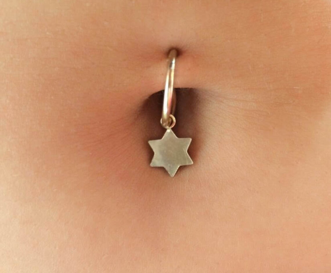 Gold Star Belly Hoop Piercing - Simple Belly Ring - Belly Jewelry ...