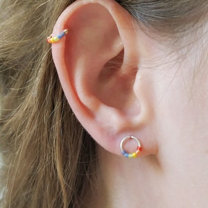 Rainbow Helix - Rainbow Cartilage Earring - Rainbow Helix Piercing - Pride Helix - Rainbow Helix ...