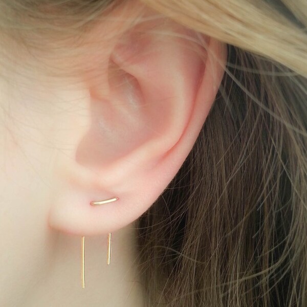 Double Piercing Earring - Etsy