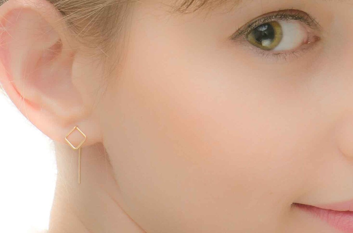 Square Earrings Ear Jacket Square Ear Jacket Ear Wrap | Etsy