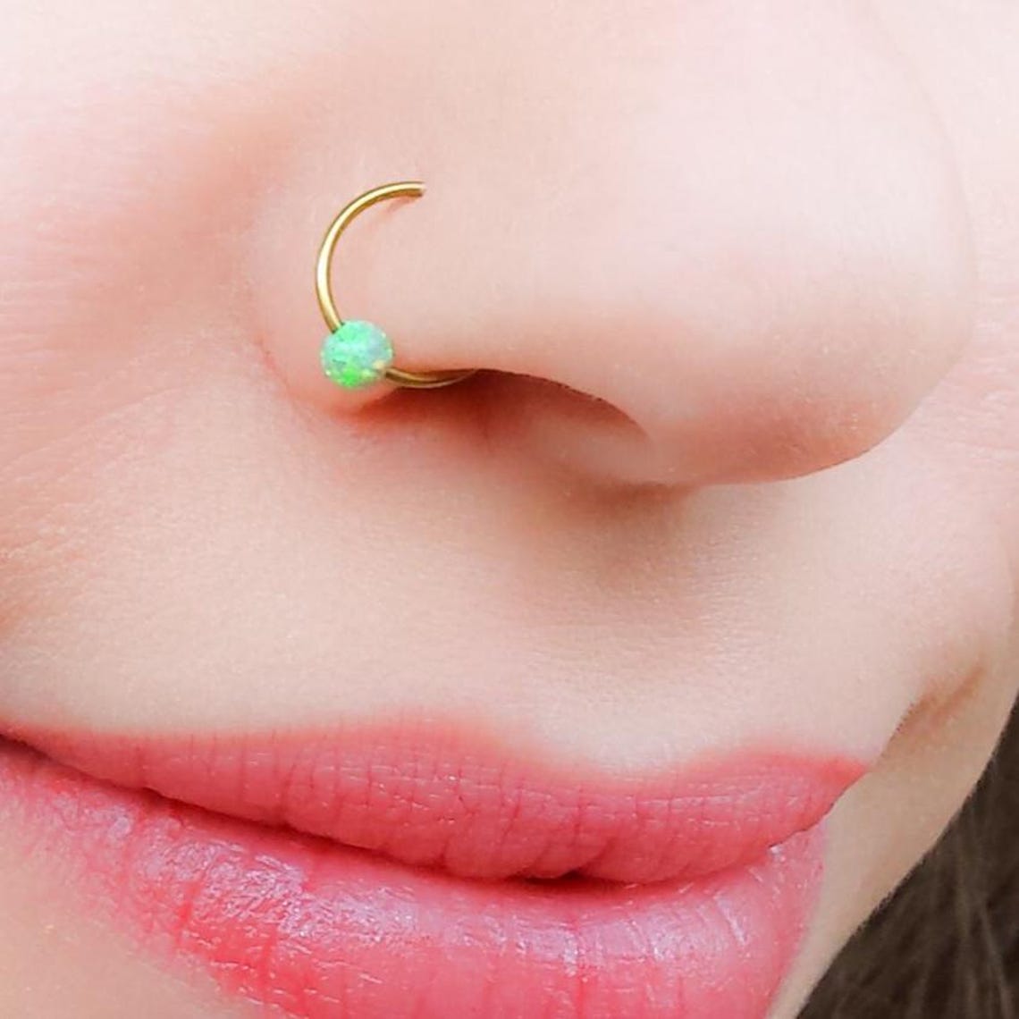 Fake Nose Ring - Opal Fake Nose Ring - Faux Nose Ring, Fake Nose Hoop ...