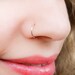 Fake Silver Nose Ring, Fake Nose Hoop, Faux Silver Nose Ring, Fake Gold ...