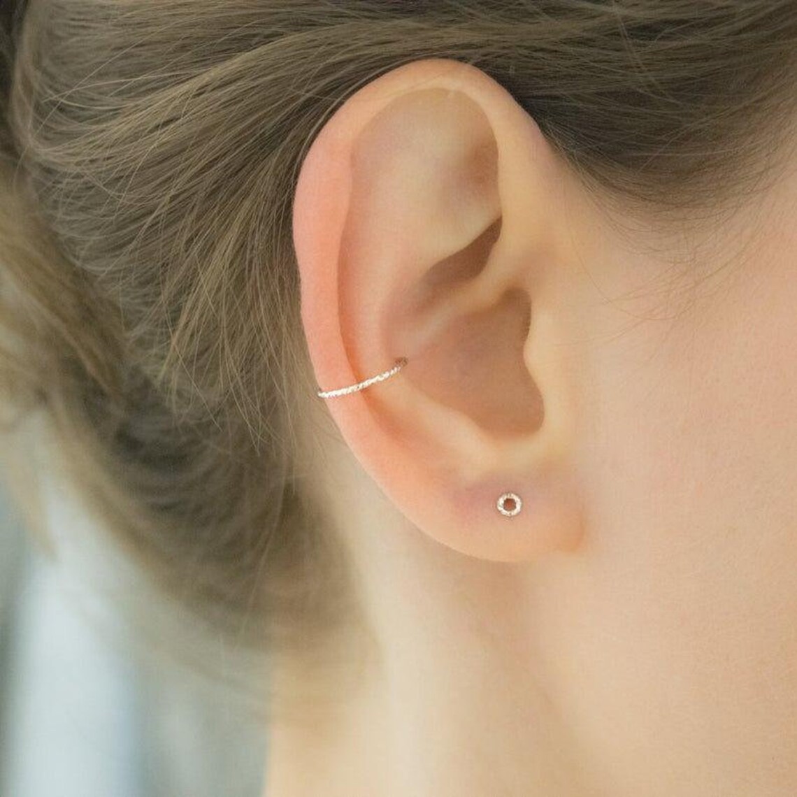 Conch Ring - Silver Conch Ring - Conch Hoop - Diamond Cut Conch ...
