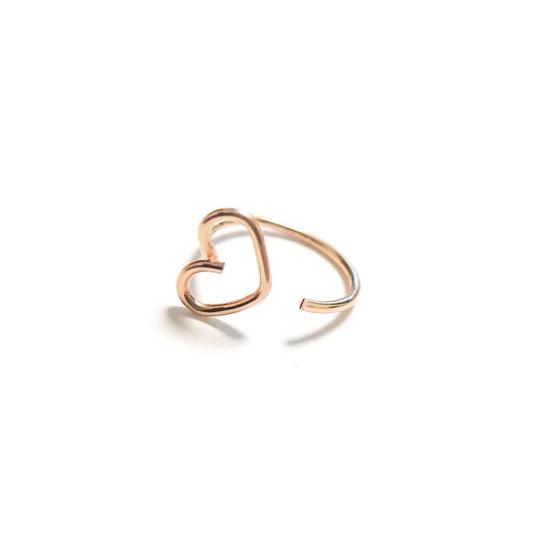 Heart Nose Ring - Nose Hoop - Tiny Hoop Earring- Huggie Hoop - Nose ...