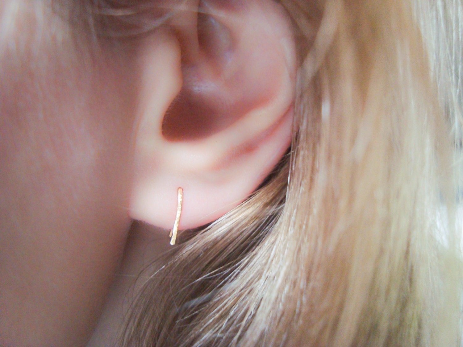 Open Hoop Earrings Simple Hoops Tiny Gold Earrings Gold Arc - Etsy