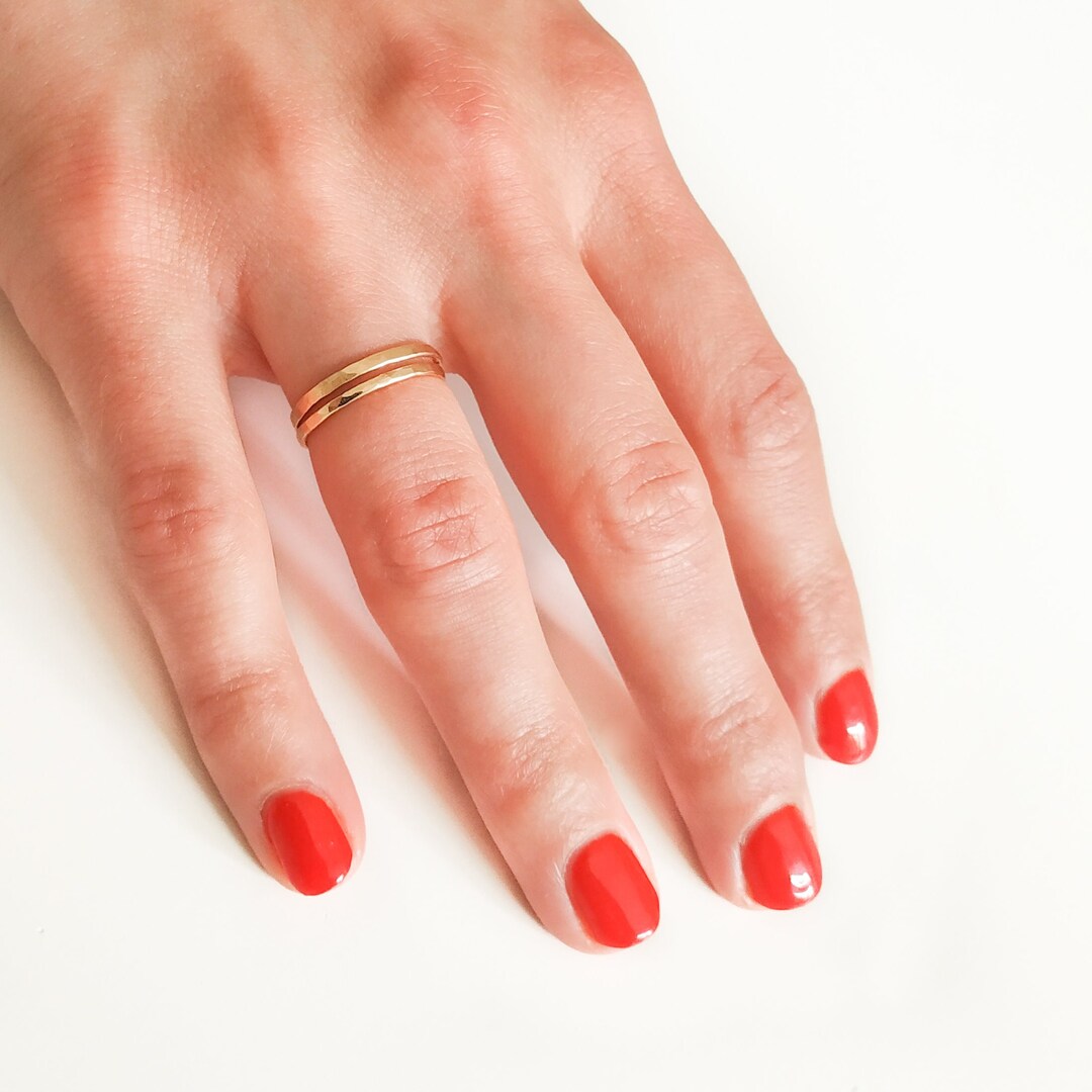 Valentine's Day Stacking Rings Band Rings Thin Dainty Rings Gold Rings ...