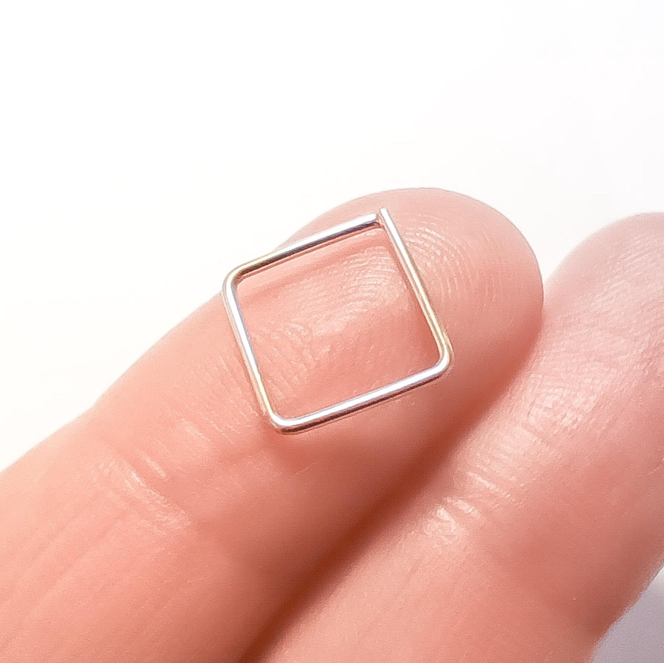 Square Nose Ring - Square Nose Piercing - Nose Jewelry 20 Gauge Hoop in ...