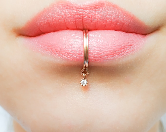 Double Lip Ring Fake Lip Ring gold, Silver, Rose Gold. - Etsy Canada