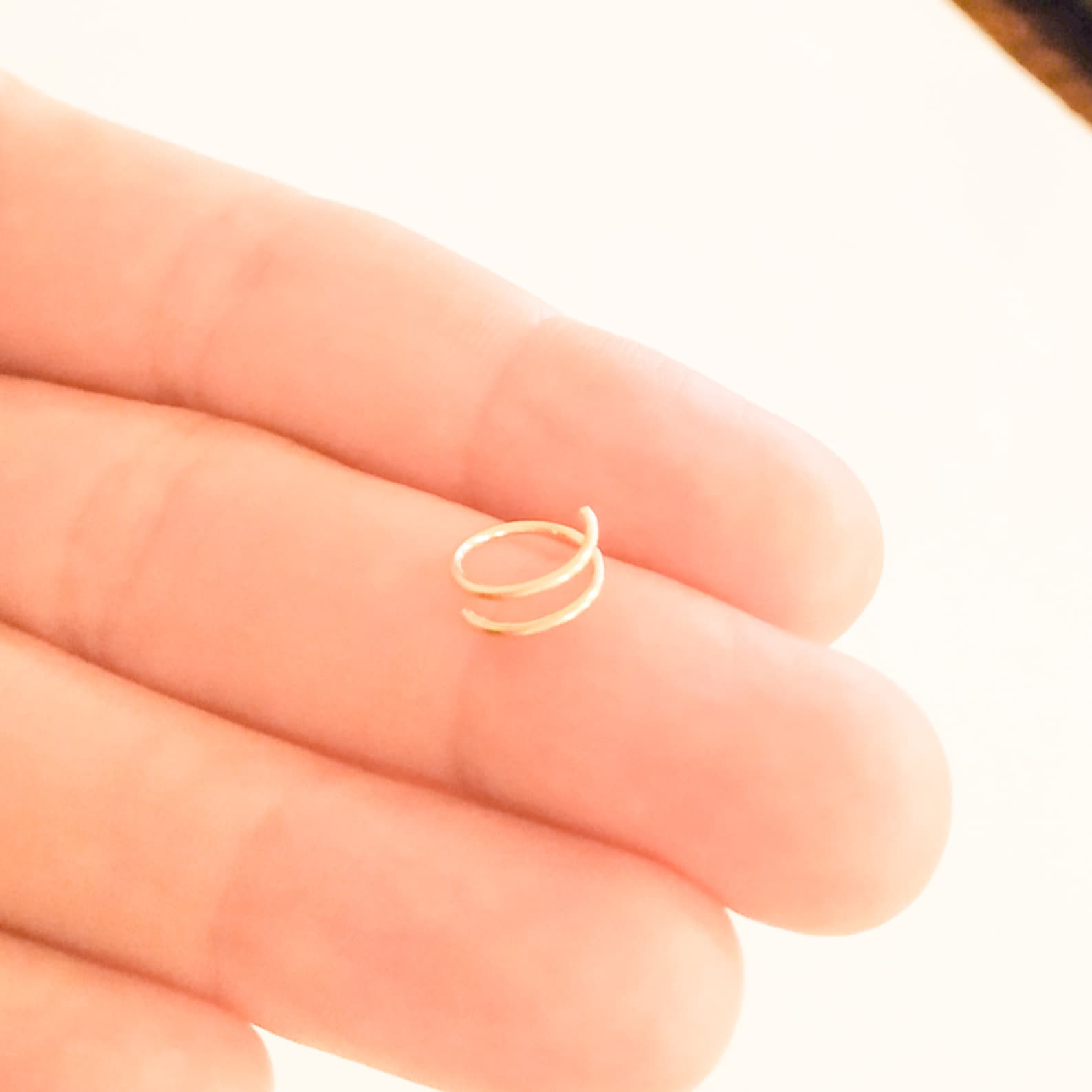 Double Hoop Helix Earrings Twist Helix Earring Double Helix Double ...