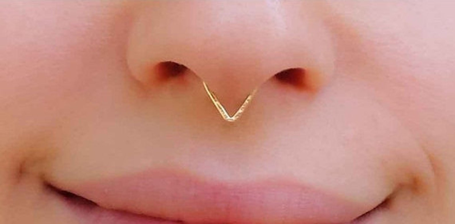 Triangle Septum Nose Ring Septum Ring Gold Gold Septum - Etsy