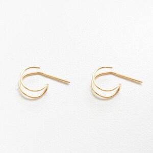 Double Earring Fake Piercing - Tiny Hoop Earring - Ear Cuff Fake ...