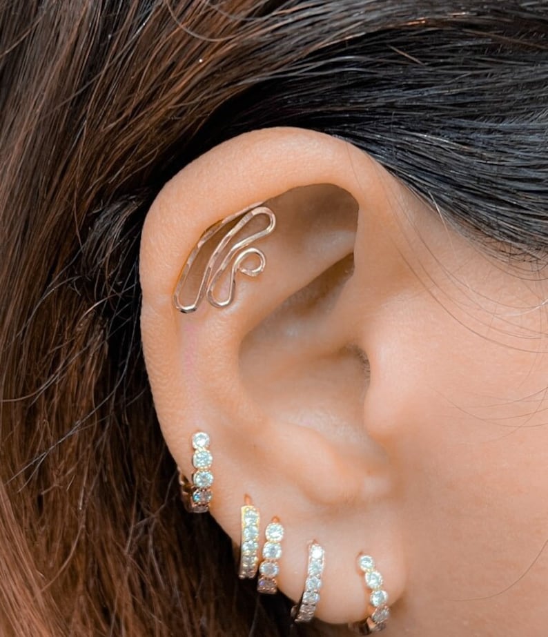Hidden Helix-hidden Curved Spiral Helix -spiral Helix Earring-wave ...