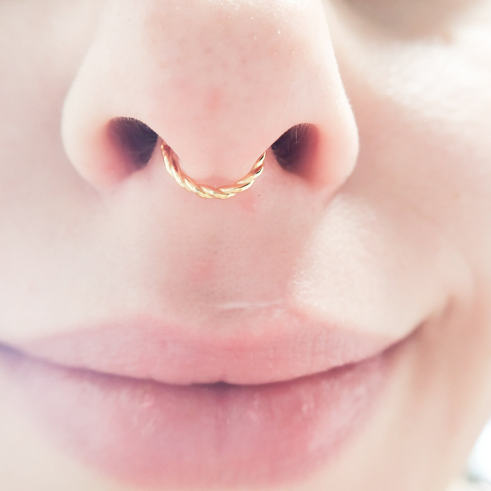 Twisted Metal Clicker Septum Hoop Ring Classic Rope Septum - Etsy