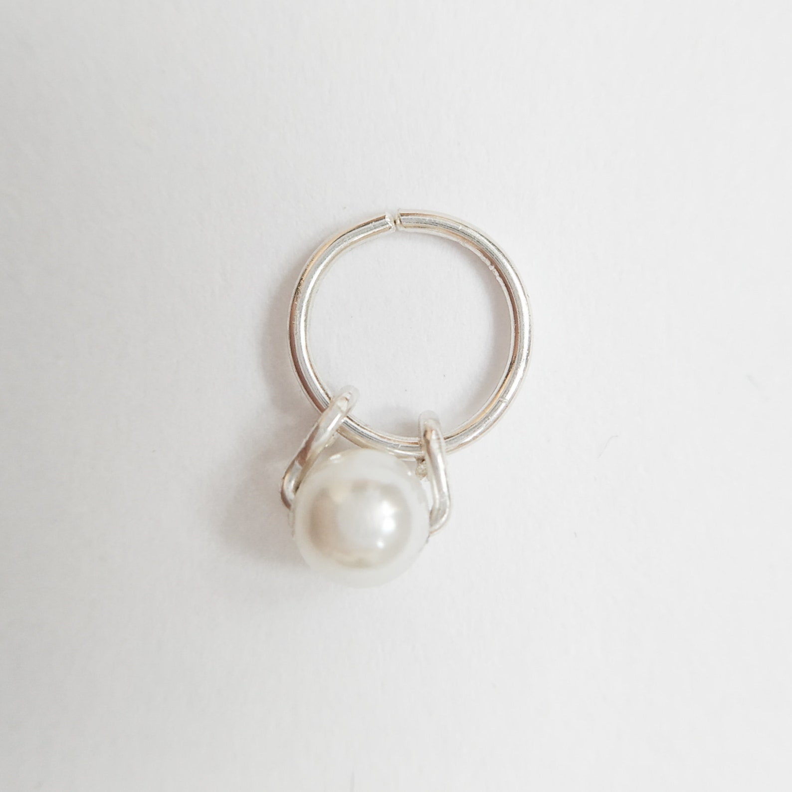 Pearl Helix Earring - Pearl Cartilage Piercing - Pearl Hoop Piercing ...