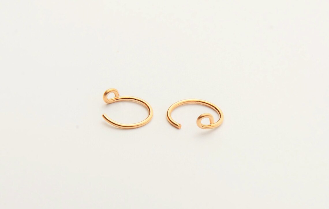 Fake Lip Rings, Snake Bites, Faux Lip Rings, 2 Gold Lip Hoops, Fake Lip ...