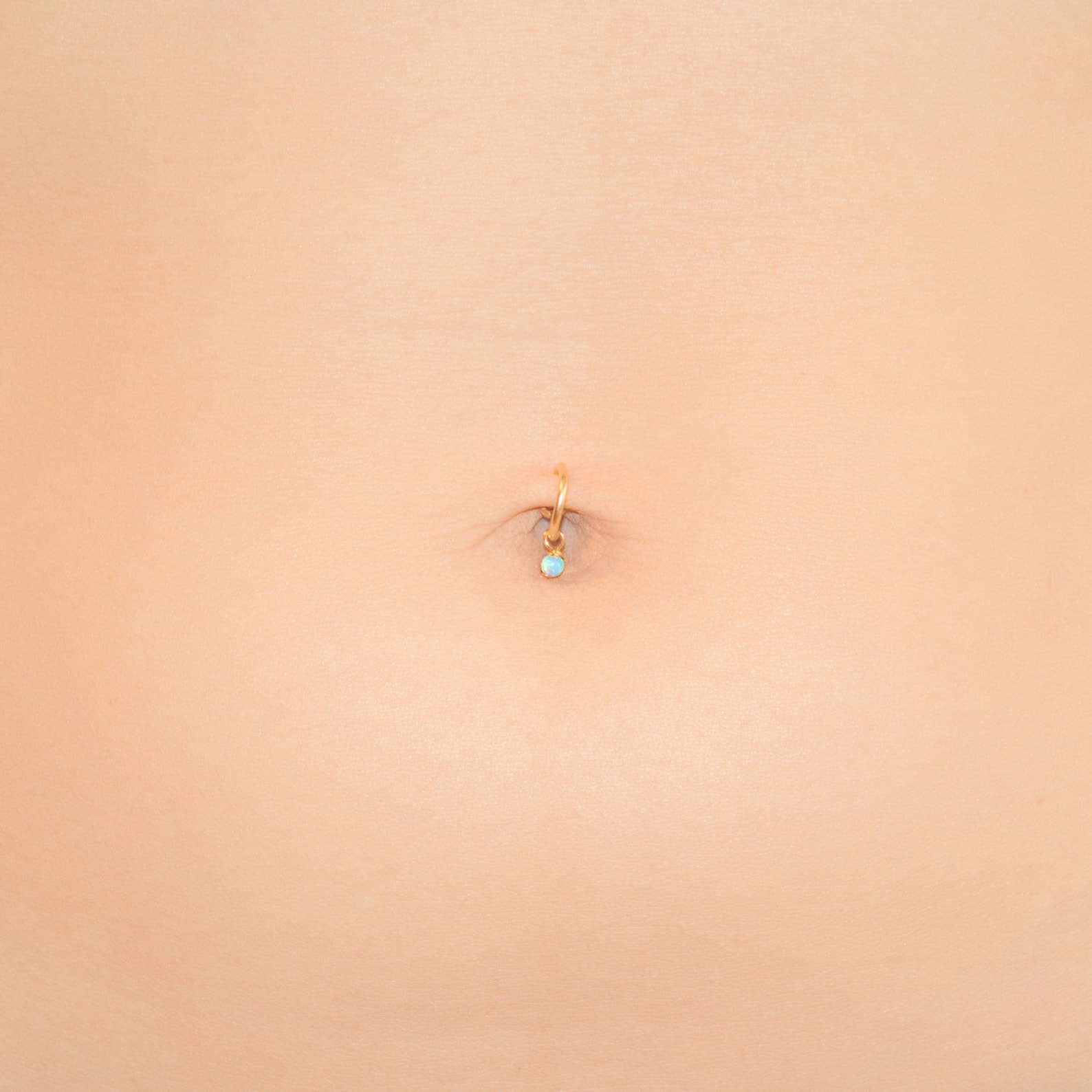 Tiny Fake Belly Button Ring With Opal Clip on Belly Ring - Etsy