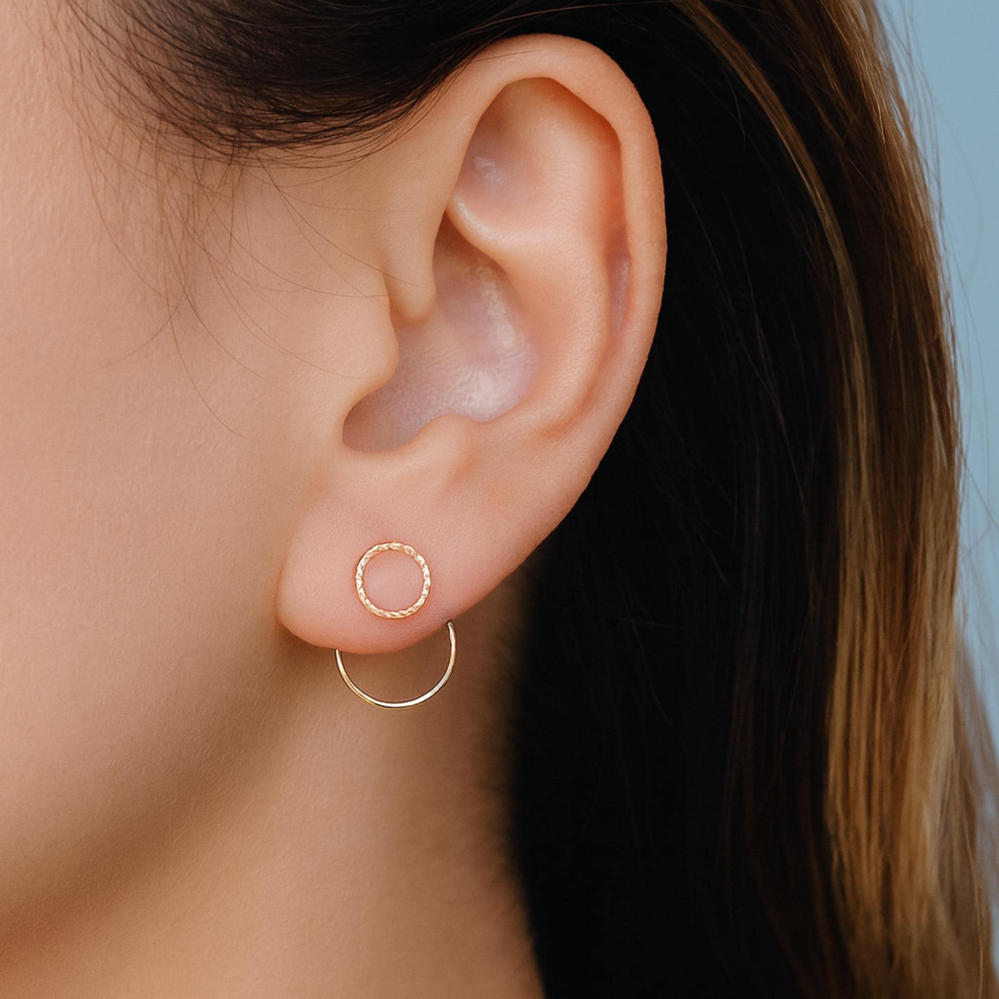 Circle Ear Jackets, Gold Ear Jacket, Double Earrings, Ear Jacket ...