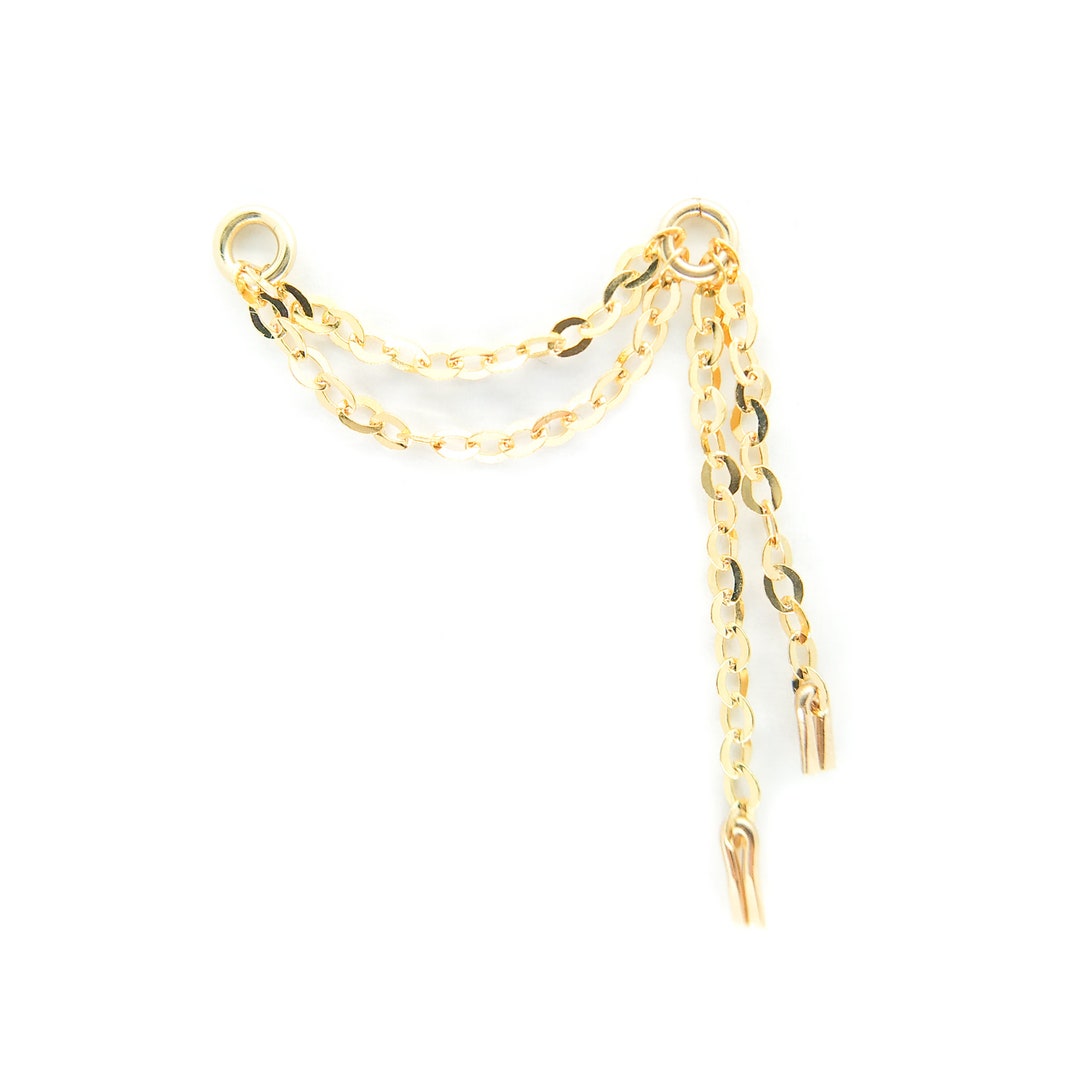 Double Chain Dangle Add on - Chain Earring Attachment - Cartilage Chain ...
