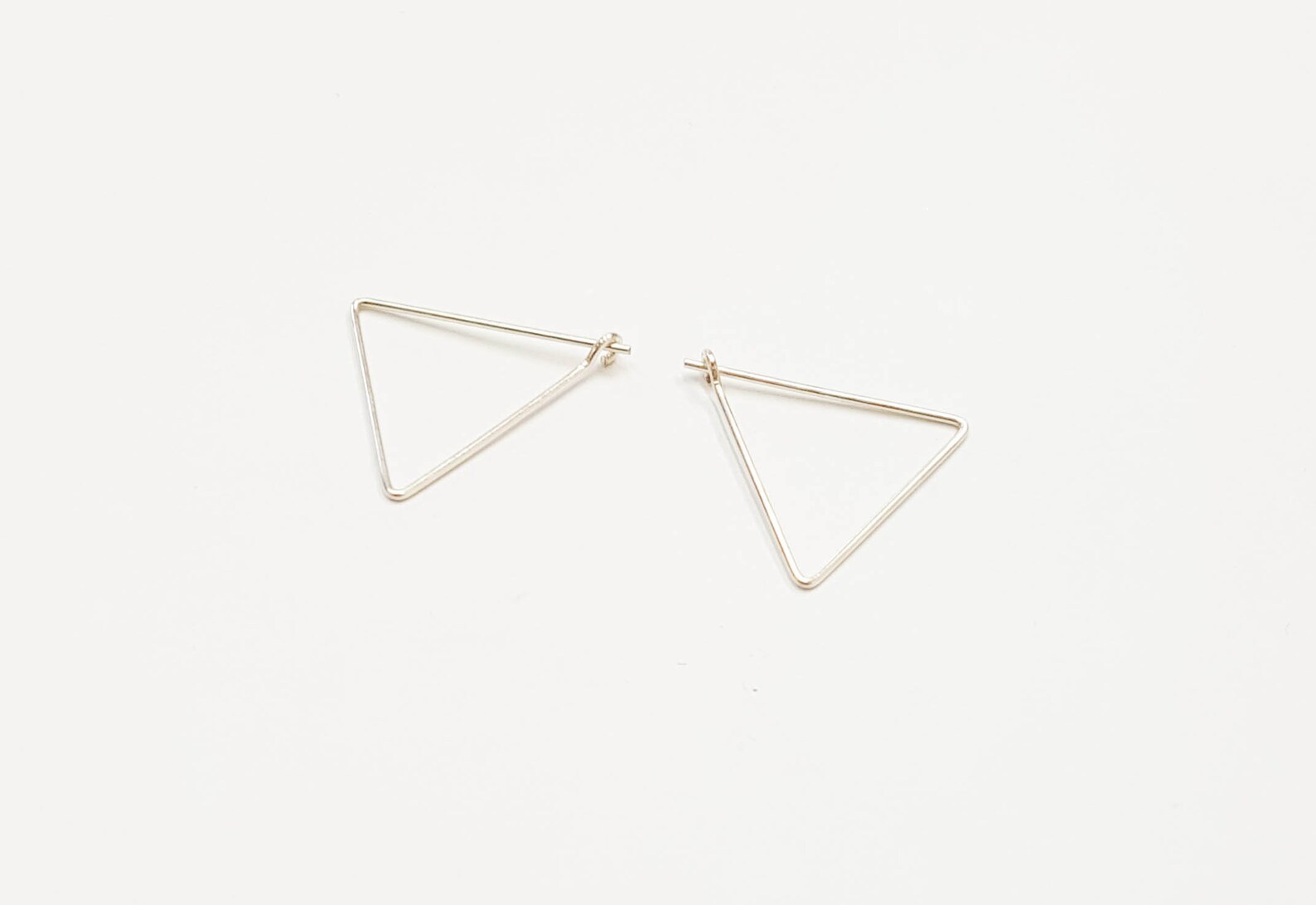 Hoop Earrings, Triangle Hoop Earrings Silver, Small Silver Hoop ...