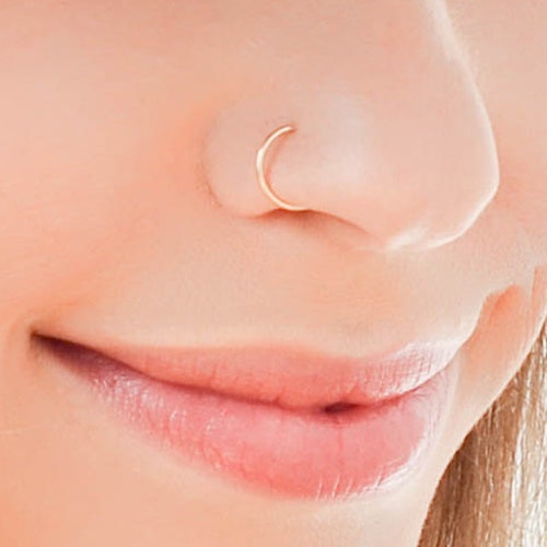 FAKE NOSE RING Faux Nose Ring Thin Delicate Nose Piercing | Etsy