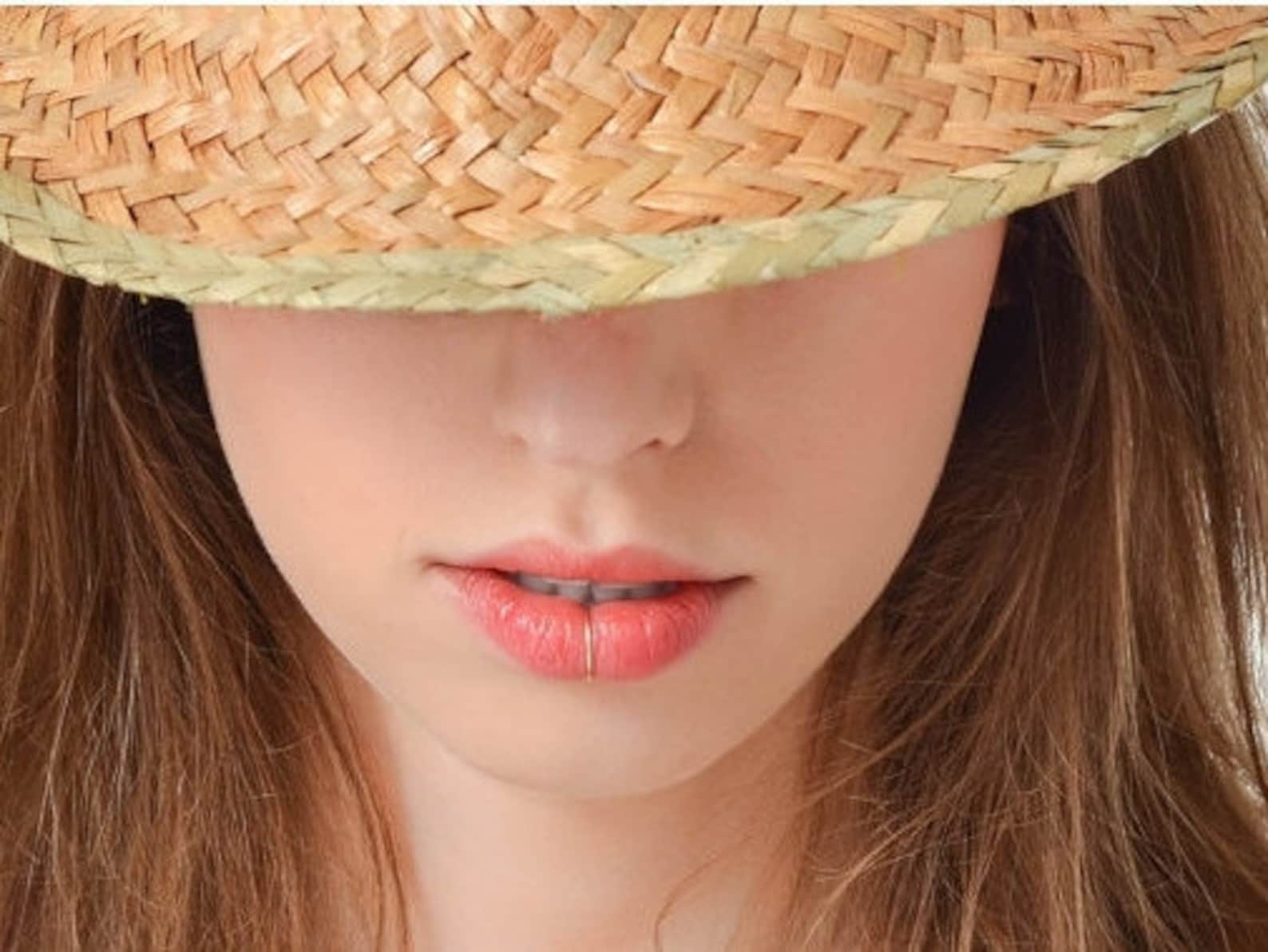 Fake Lip Ring, Faux Lip Ring, Lip Cuff, Gold Lip Hoop, Fake Lip ...