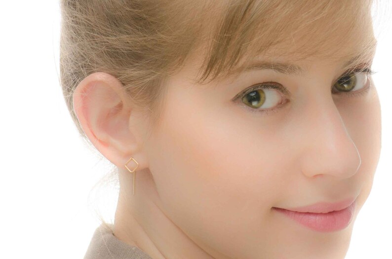 Square Earrings Ear Jacket Square Ear Jacket Ear Wrap | Etsy