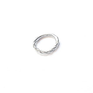 Silver Twisted Metal Seamless Clicker Hoop Ring, Classic Rope Hoop ...
