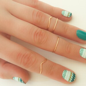 Midi Ring Set, Knuckle Ring Set, Gold Midi Ring, Stacking Ring Set ...