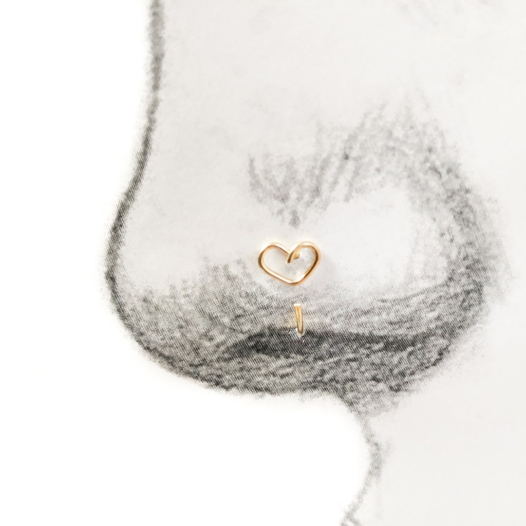 Heart Nose Ring Nose Hoop Tiny Hoop Earring Huggie Hoop Nose Piercing ...